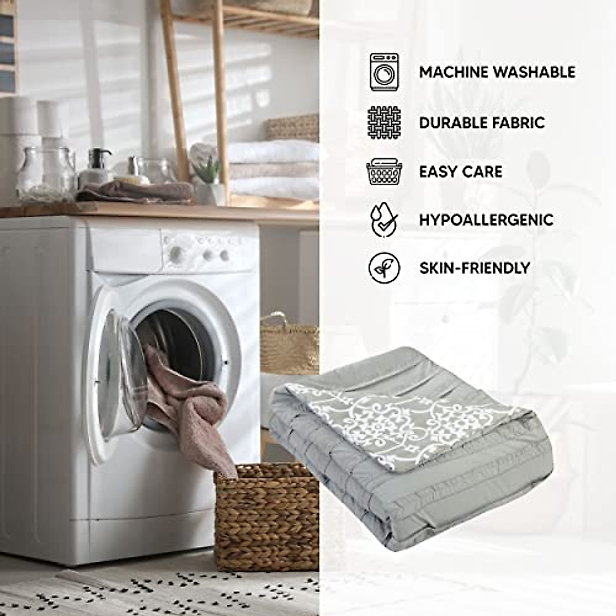 Chic Home Hailee 24 Piece Comforter Complete Bed in a Bag Sheet Set and Window Treatment, Queen, Teal