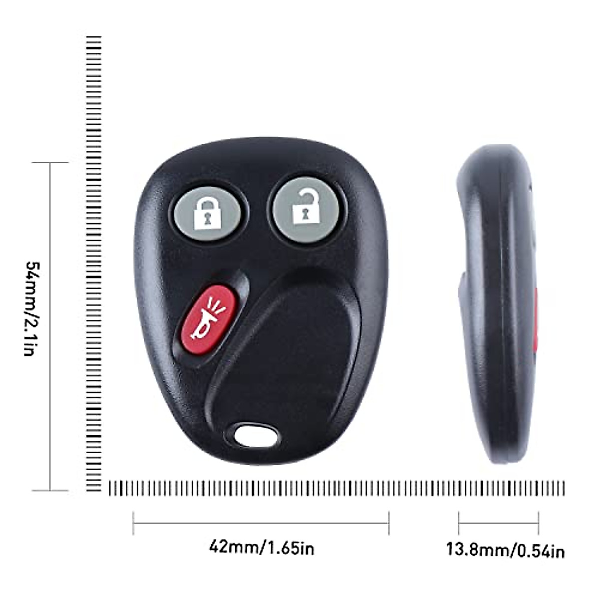 Replacement for 2003-2006 Chevrolet Tahoe Avalanche Silverado Suburban Keyless Entry Car Key That Use 3 Button FCCID: LHJ011-2 Pack