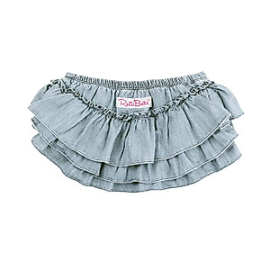 RuffleButts Baby/Toddler Girls Light Wash Denim Skirted Bloomer - 12-18m