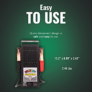 Battery Tender Battery Load Tester 12 Volt at 100 Amps / 6 Volt at 50 Amps Battery Tester - Includes Alligator Clamps - 12V or 6V Battery Health Checker, Check Starter Motor Draw - 026-0020