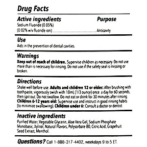 The Natural Dentist Healthy Teeth Fluoride Anticavity Mouth Wash, 16.9 Oz