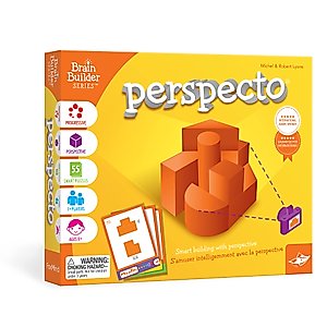 FoxMind Games: Perspecto Spatial Logic and Visualization Game, Smart Building with Perspective, 55 Smart Puzzles to Work Through, 6 Levels of Complexity, Develops STEM Skills, 1+ Players, For Ages 8+