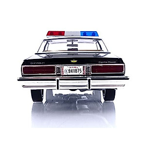 Greenlight 1986 Chevrolet Caprice Black and White LAPD (Los Angeles Police Department) MacGyver (1985-1992) TV Series Artisan Collection 1/18 Diecast Model Car