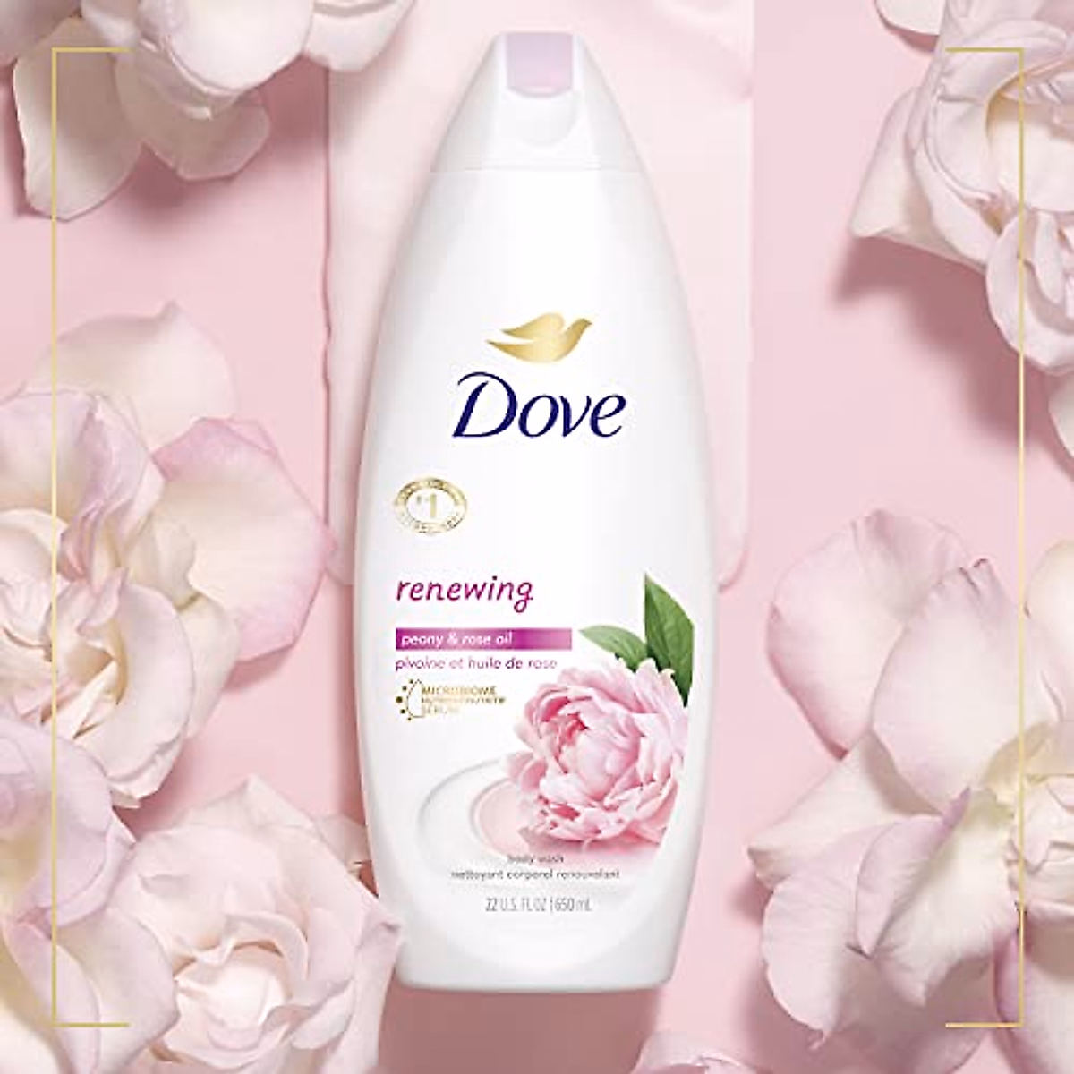 Dove Body Wash Renewing Peony and Rose Oil for Renewed, Healthy-Looking Skin Gentle Skin Cleanser with 24hr Renewing MicroMoisture 20 oz