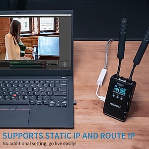 FEELWORLD W1000H Wireless HDMI Video Transmission System Include Transmitter Receiver 1000FT Transmission Range 0.08S Low Latency Full Duplex Intercom Live Streaming