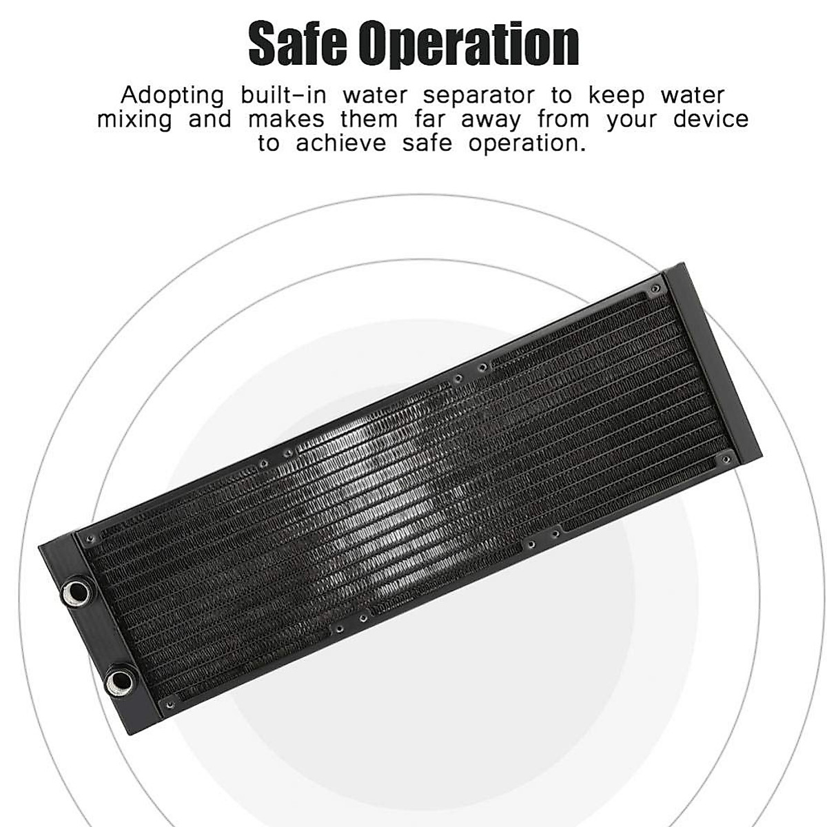 12 Pipe Heat Exchanger Radiator, Liquid Cooler with Water Separator, G1/4Thread Copper Fin Water Cooler Tube for PC CPU Water Cool System Computer(360mm)