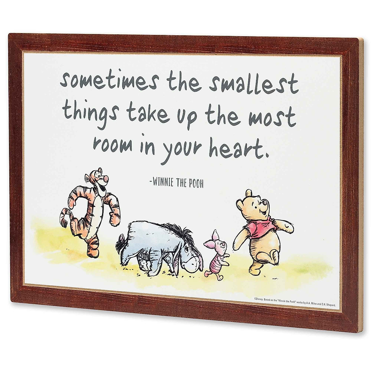 Open Road Brands Disney Winnie the Pooh Room in Your Heart Nostalgic Wood Wall Decor For Nursery, Bedroom or Play Room