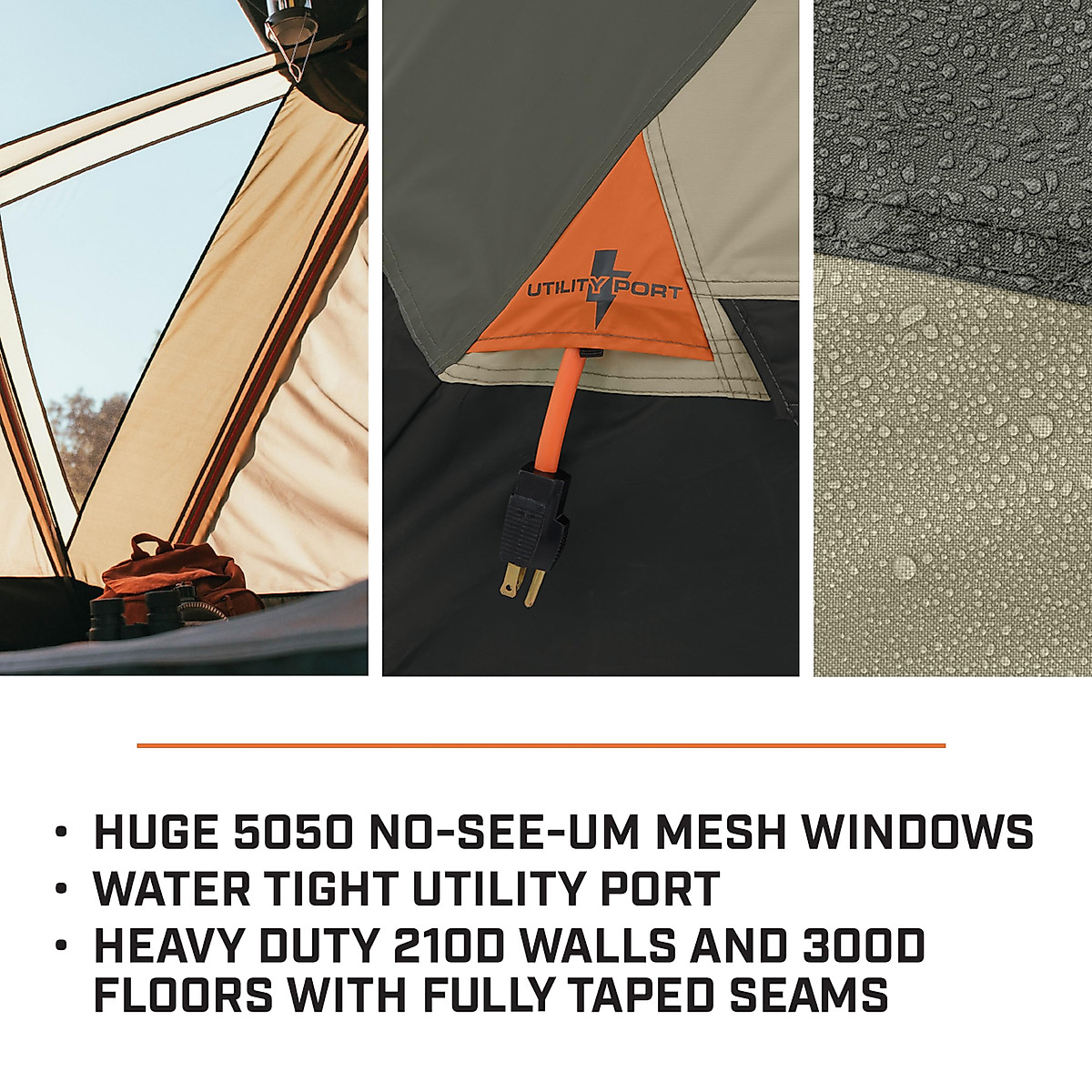 Bushnell Tent | Instant Pop Up 3P / 4P/ 6P / 8P Hub Style Tents | Best Pop Up Tent for Camping, Hiking, Family Camping, Hunting, Fishing, and Basecamp (3 Person)