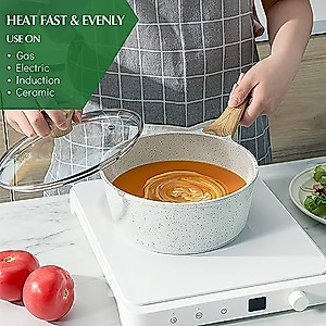 SENSARTE Nonstick Ceramic Cookware Set 13-Piece, Healthy Pots and Pans Set, Non-toxic Kitchen Cooking Set with Stay-Cool Handles, Silicone Tools and Pot Protectors, PFAS and PFOA Free