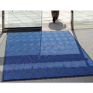 WaterHog Diamond | Commercial-Grade Entrance Mat with Rubber Border – Indoor/Outdoor, Quick Drying, Stain Resistant Door Mat (Charcoal, 4' x 6')
