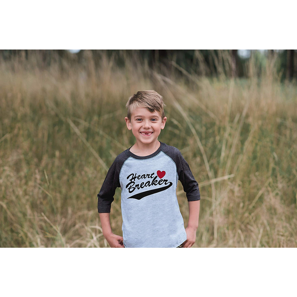 Custom Party Shop Kids Heart Breaker Happy Valentine's Day 18 Months Grey Raglan