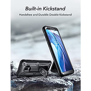 YOUMAKER Designed for Galaxy S9 Case (NOT Plus), Heavy Duty Protection Kickstand with Built-in Screen Protector Shockproof Case Cover for Samsung Galaxy S9 5.8 inch - Black