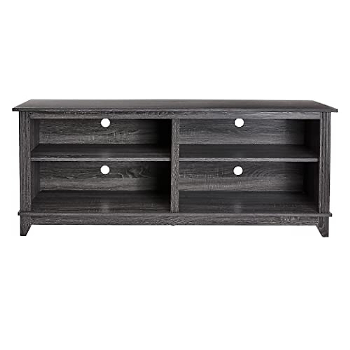 ROCKPOINT 58inch TV Stand Media Console for TV’s up to 65 Inches, Home Living Room Storage Console, Entertainment Center with 4 Open Storage Shelves, Modern TV Console Table (Charcoal)