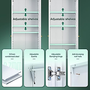 IRONMIX Enclosed Bookshelf with Acrylic Door and Adjustable Shelves, 70 Inch Tall Storage Cabinet 5 Tier, Dust Proof Display Shelf for Home, Office - White