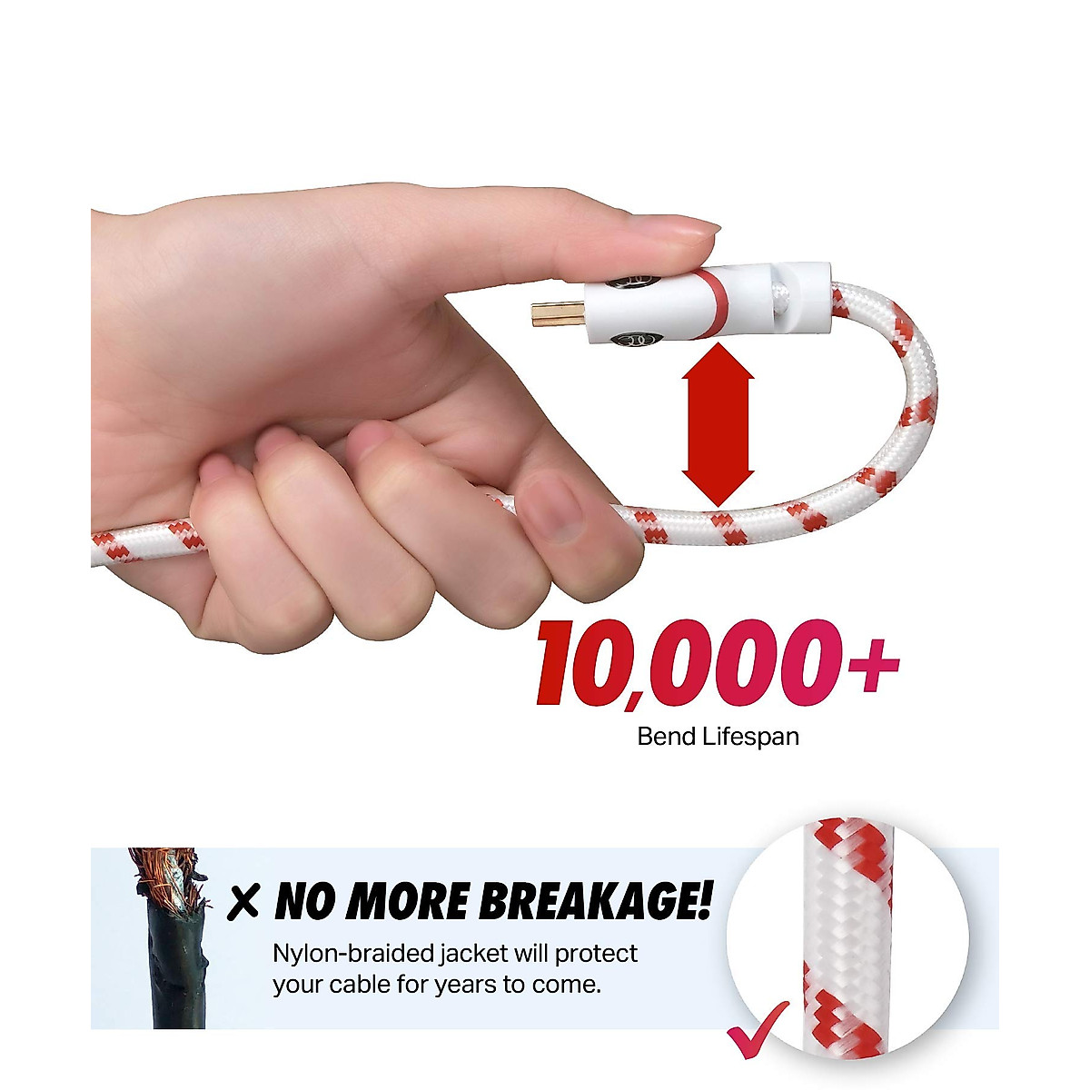 Ultra Clarity Cables 4K HDMI Cable 10FT [2 Pack], High Peed Hdmi Cables with Braided Cord & Gold Connectors, 4K @ 60Hz, Ultra HD, 2K, 1080P, ARC & CL3 Rated for Roku TV/PS5/HDTV/Blu-ray/Xbox One