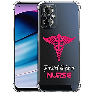 Glisten - OnePlus Nord N20 Case, OnePlus N20 5G Case - Proud to Be A Nurse Design Printed Slim Fit Clear Transparent Soft TPU Shockproof Designer Back Case/Cover for OnePlus Nord N20.