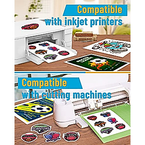 Sticker Paper Clear Printable Vinyl for Inkjet Printer-25 Transparent Dry-Quick Sheets of 8.5’’x11’’ Decals and Labels Self-Adhesive Non-Waterproof Papers Tear Resistance Bright Color for DIY