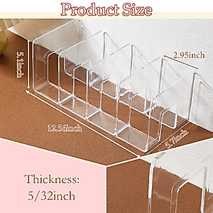 Taiyin Purse Handbag Organizer Clear Plastic Bag Organizer for Closet 13 x 6 x 5 Inches 4 Sections Shelf Divider Closet Organizers and Storage File Sorter Stand Holder Bookshelf(2 Pcs)