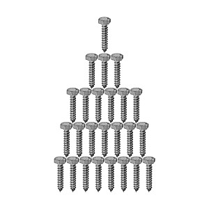 Stainless Steel Screws Lag Bolts Deck Lag Screw Stainless Steel Bolts Trailer Deck Screws Steel Building Stainless Screws Stainless Wood Screws Hex Head 1/4 x 3" (25 Pcs) Super-Deals-Shop