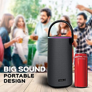 TREBLAB HD-Force - Portable Bluetooth Speaker - IPX6 Waterproof Speakers, Loud 60W Stereo Sound w/Bass, 25H Battery, TWS Mode, Powerbank, RGB LED Light - Wireless Speaker for Outdoor - Graphite