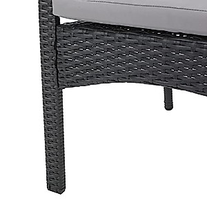 Christopher Knight Home Corsica Outdoor Wicker Dining Chairs with Cushions, 2-Pcs Set, Grey