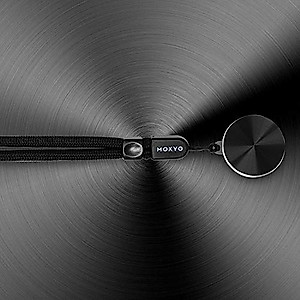 Moxyo - Zigi Band - Universal Cell Phone Lanyard and Wrist Strap, Works with All Smartphones and Tablets Including iPhone and Galaxy & Most Cases (Black Anodized w/Blk Lanyard)
