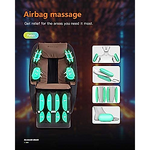 FDW Shiatsu Massage Chairs Full Body and Recliner Zero Gravity Massage Chair Electric with Built-in Heart Foot Roller Air Massage Easy to Move for Home Office,Black