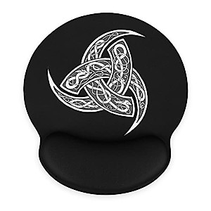 SEPTYK Norse Viking Goddess Wiccan Pattern Ergonomic Mouse Pad with Wrist Support Rest Gel Non-Slip Rubber Base Mousepad for Computer Laptop Home Office Gaming Pain Relief