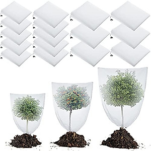 16 Packs Garden Bird Netting Bag with Drawstring, Insect Bug Barrier Mesh Netting Garden Netting Pest Barrier Plant Cover for Protect Plant Fruits (39.37''x31.5''+39.37''x59.06''+59.06''x47.24'')