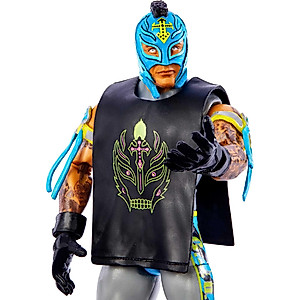 Mattel WWE Elite Collection Top Picks Action Figure & Accessories Set, Rey Mysterio 6-inch Collectible with Articulation & Interchangeable Parts