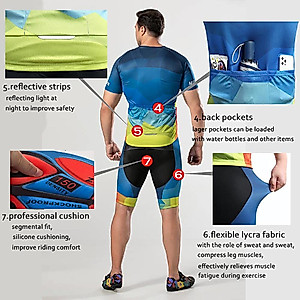 Men's Bike Clothing Set Cycling Jerseys Road Bicycle Shirts Kit + Bib Shorts Quick-Dry Full Zipper Riding Clothes