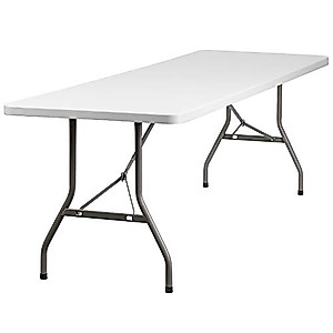Flash Furniture 8-Foot Granite White Plastic Folding Table