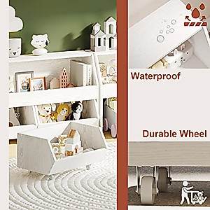 ZOPEND Toy Storage and Organizer for Kid, Boys and Girls Muti-Functional Bookcase and Storage Bin with Moveable Drawers, Children Toddler Storage Carbinet for Playroom, Bedroom, Nursery