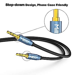 MillSO Audio Splitter, SapphireBlue&Gold-Plated 8 Feet 3.5mm Male to 2 Male Audio Splitter, TRS Stereo Jack Headphones Adapter Cable for Smartphone, Computer, Mp3, Earphone, Speakers