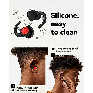 SUPCEAT Ear Plugs for Sleeping - Noise Reduction Soft Silicone Earplugs, 2 Pairs Reusable Hearing Protection Earplugs for Noise Sensitivity, Sleep,Snore,Travel,Sound Reduction Noise Cancelling - Black