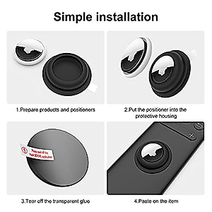 4 Pack Silicone AirTag Holder Case Compatible with Apple Airtag，Include 2pc AirTag Keychain & 2pc AirTag Adhesive Mount丨Lightweight, Anti-Scratch，for Luggage,Keys,Bike，Dog Collar etc