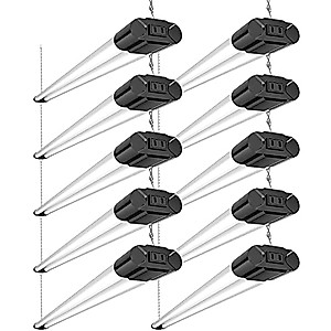 BBOUNDER 10 Pack Linkable LED Utility Shop Light, 4400 LM, 6500K Cool Daylight, 4 FT, 48 Inch Integrated Fixture for Garage, 40W Equivalent 250W, Surface + Suspension Mount, Black