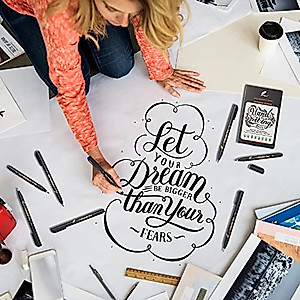 GETHPEN Calligraphy Pens,Hand Lettering Pens, Calligraphy Brush Pen set for Beginners Writing, Sketching, Scrapbooking, Journaling, Soft and Fine Tip, Black Ink Drawing Pen Set, 8 Size