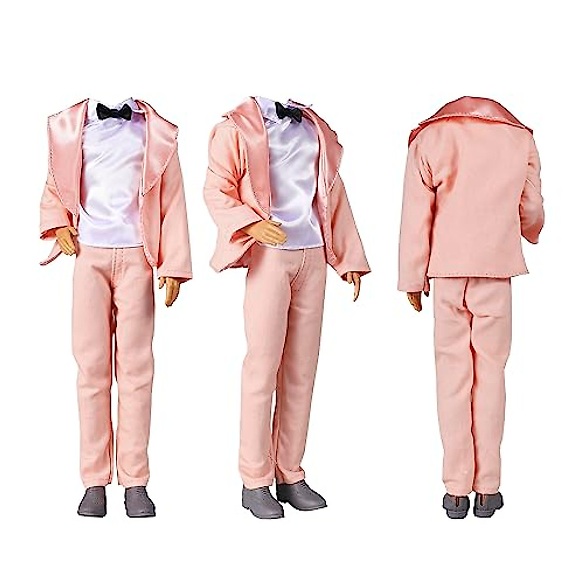 YAMASO Wedding Pack, Beautiful Gown Bride Dress Clothes and Groom Formal Outfit Business Suit for Girl and Boy Dolls