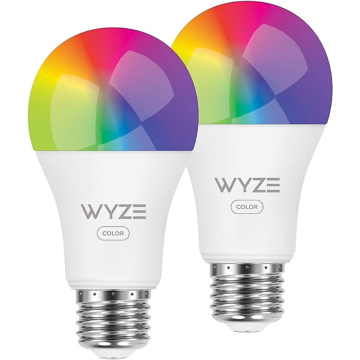 Wyze Lifestyle Bulb Color, 1100LM Wi-Fi A19 Smart Bulb, 16 Million Colors & Tunable White, Works with Alexa and Google Assistant, 75W Equivalent, Dimmable, Timer, CRI>90, E26, No Hub Required, 2-Pack