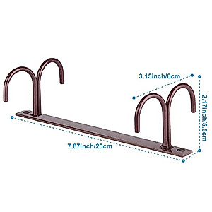 FOMANSH Mug Rack Under Cabinet - Coffee Cup Holder, 12 Mugs Hooks Under Shelf, Display Hanging Cups Drying Hook for Bar Kitchen Utensils Brown