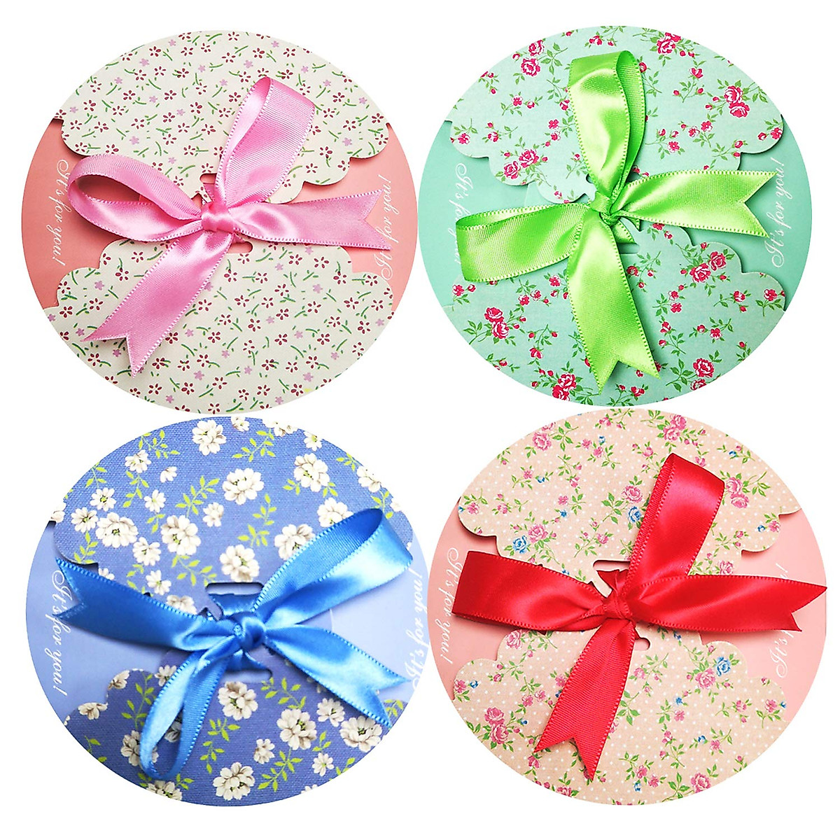 Chilly Gift Treat Boxes 20 Pack Gift Boxes with Ribbons for Cake, Cookies, Goodies, Candy, Handmade Bath Bombs Shower Soaps for Party, Christmas, Birthdays, Weddings (Flower Patterned)