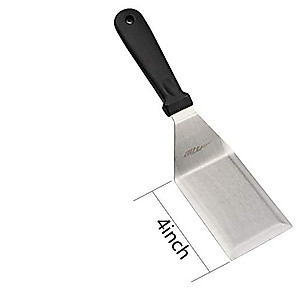 ALLTOP® Flat Top Grill Metal Turner/Spatula Set,Stainless Steel Griddle Scraper Accessories for Kitchen BBQ Cooking Camping - 3 Pieces