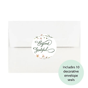 Moonrise Papery Set of 10 Greenery Wedding Party Thank You Cards, Bridesmaid Thank You Card, Maid of Honor Thank You Card, Matron of Honor Thank You Card, Flower Girl Thank You Card