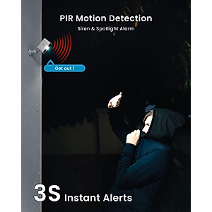 ieGeek Security Cameras Wireless Outdoor, 2K 3MP Battery Powered WiFi Security Camera 3 Pack, 2-Way Audio, Color Night Vision, AI Detection for Home Security, Compatible with Alexa
