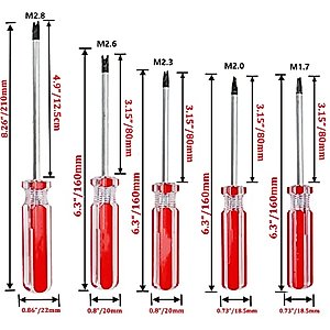 Rannb Spanner Screwdriver Set with Magnetic Tip 5 Size M1.7 M2.0 M2.3 M2.6 and M2.8