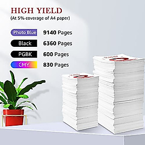 PGI-280XXL/CLI-281XXL Compatible Ink Cartridges for Canon Ink 280 and 281 Cartridge for Canon Pixma TS9120 TS8120 TS8220 TS8320 TS9100 TS8100 (PGBK, Black, Photo Blue, Cyan, Magenta, Yellow) 6 Pack