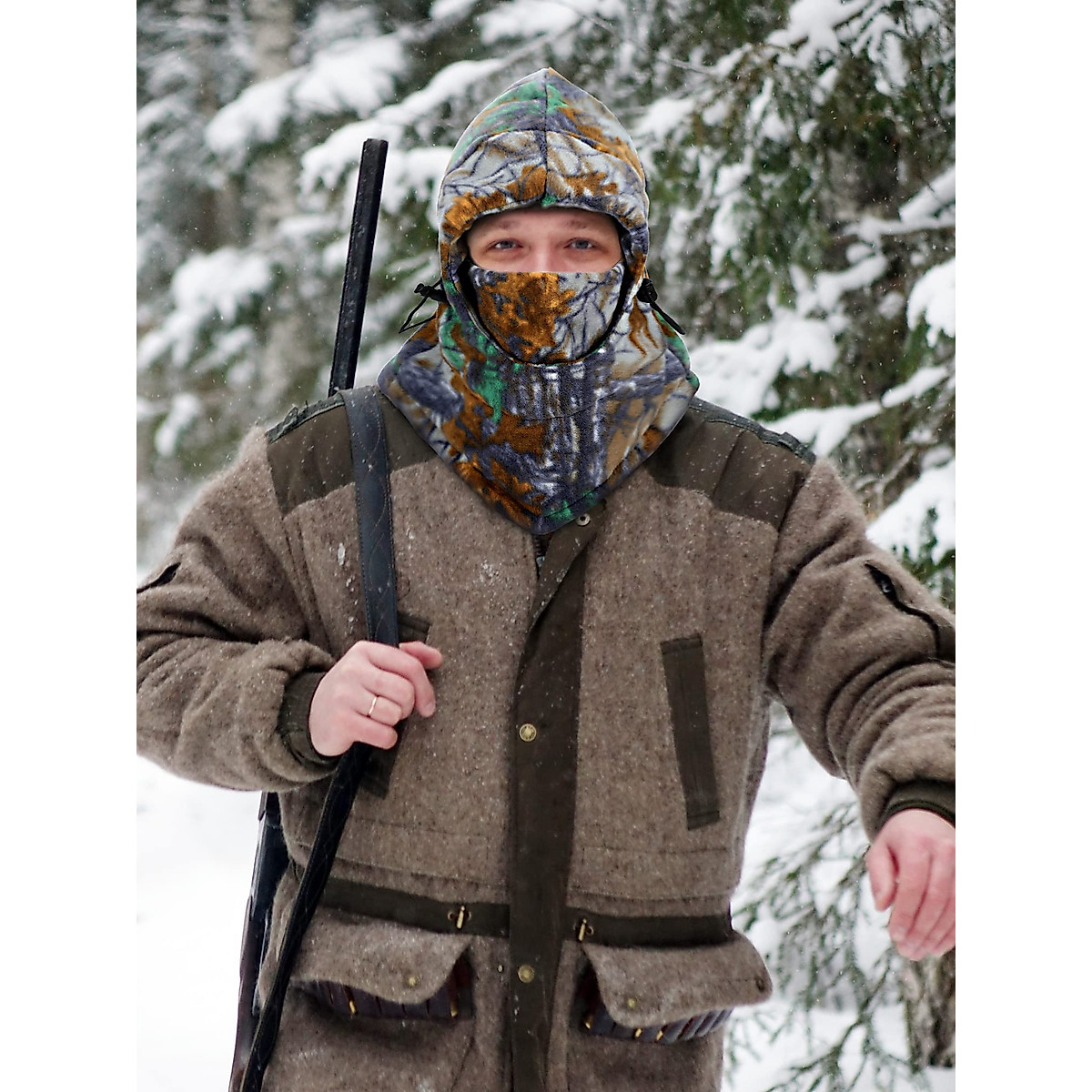 3 Pieces Camo Balaclava Face Mask Hunting Face Mask Balaclava Hats for Outdoor Sports (Marble Style, X-Large)