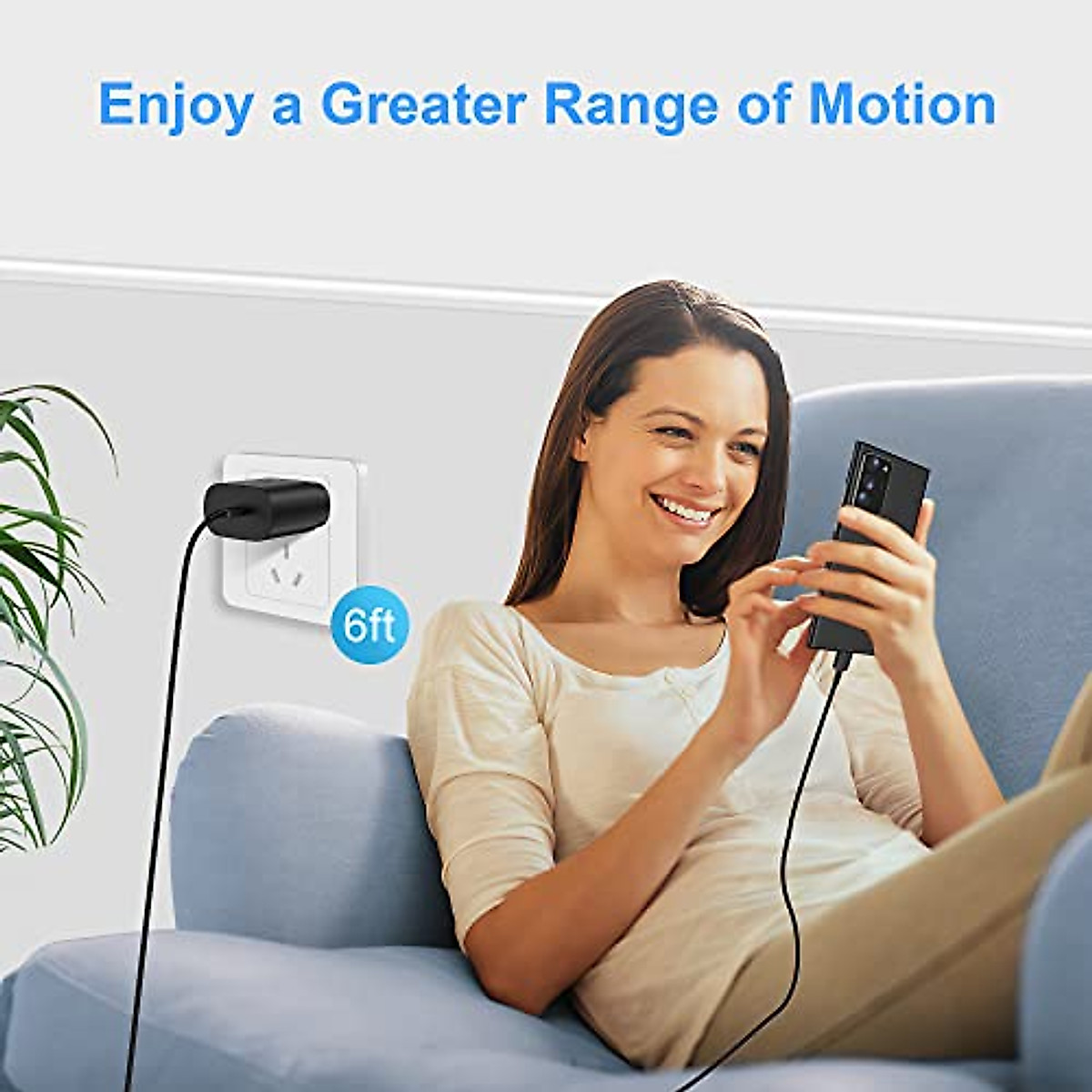 USB C Fast Charger, 25W USB C Wall Super Charger Block with 6FT Type C Charger Fast Charging Cable for Samsung Galaxy S22/S22 Ultra/S22+/S21/S21 Ultra/S20 Ultra/Note 10/Note 20, for iPad Pro 11/12.9