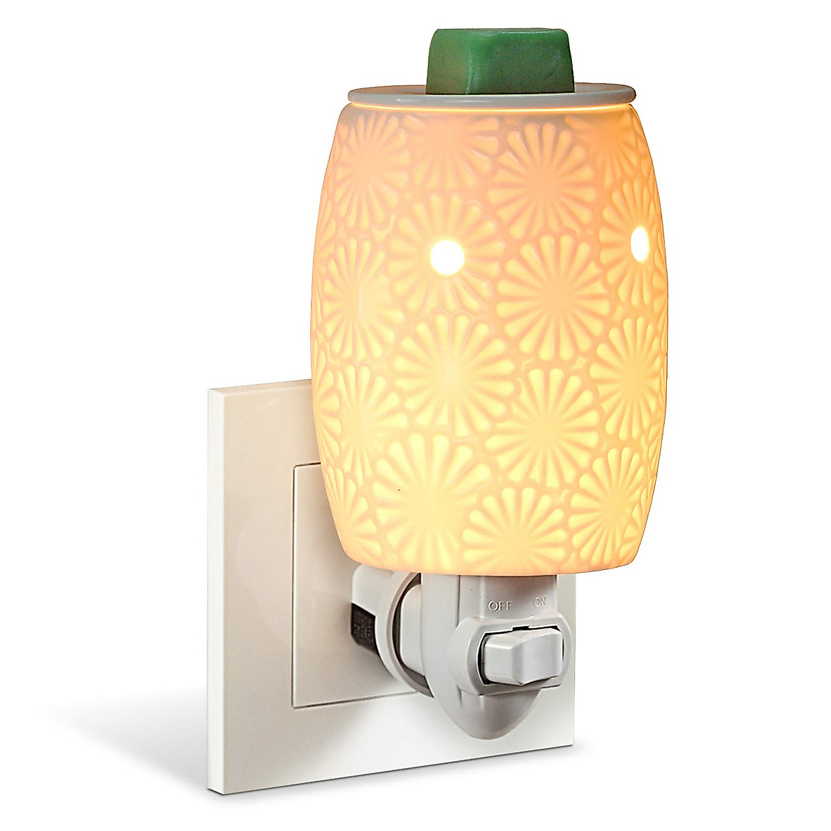 StarMoon Plug in Wax Outlet Warmer for Home Décor, Wax Warmer Plug in, Home Fragrance Diffuser, Removable Dish, No Flame, with One More Bulb (Daisy)